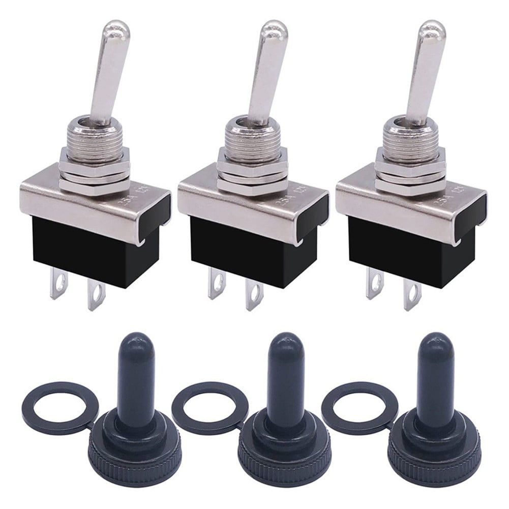 3 Pcs Two Way Switch, Toggle Switch 12V 25A 2 Pin Switch with ...