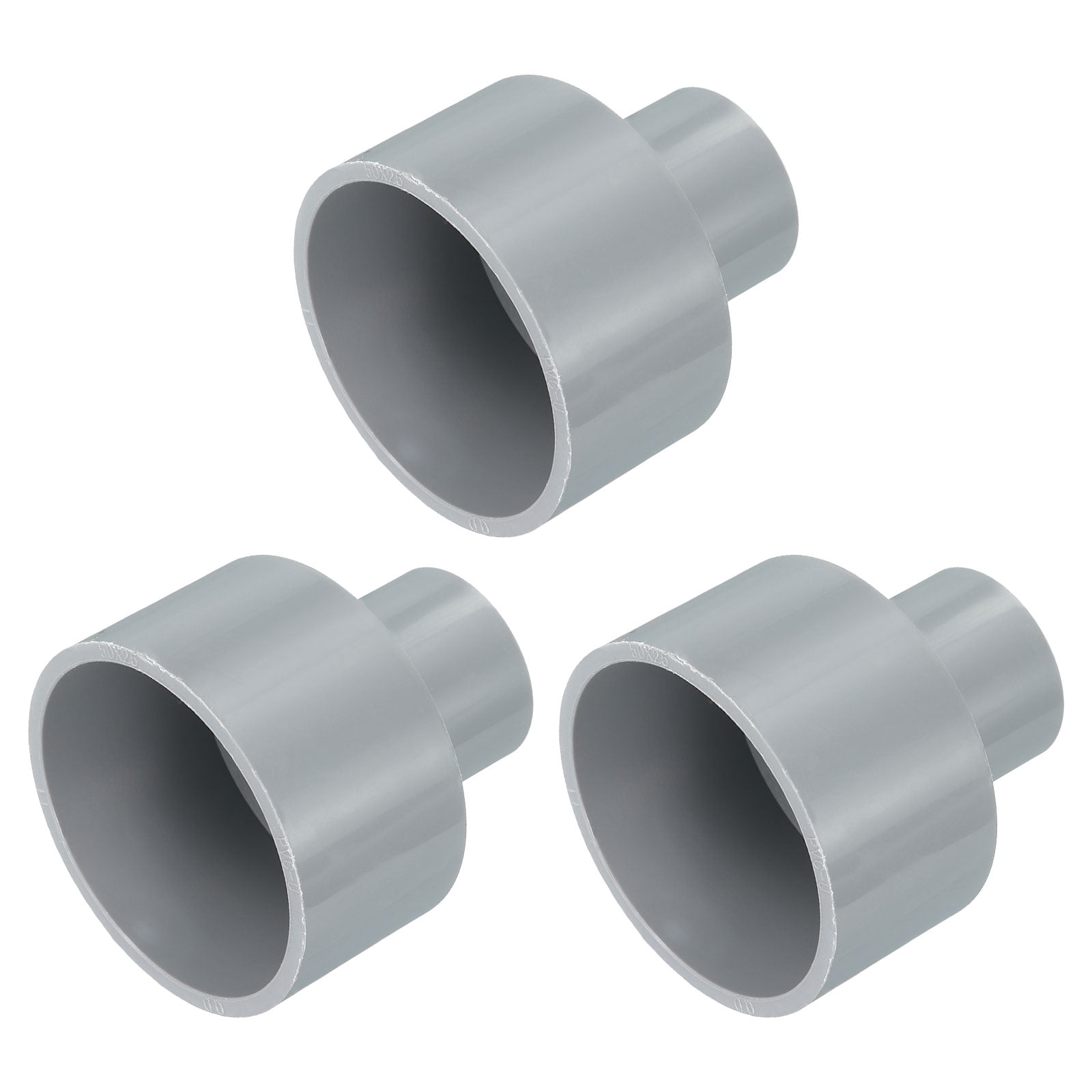3 Pcs UPVC Reducer Pipe Fitting, 50x25mm PVC Pipe Coupling Adapter ...