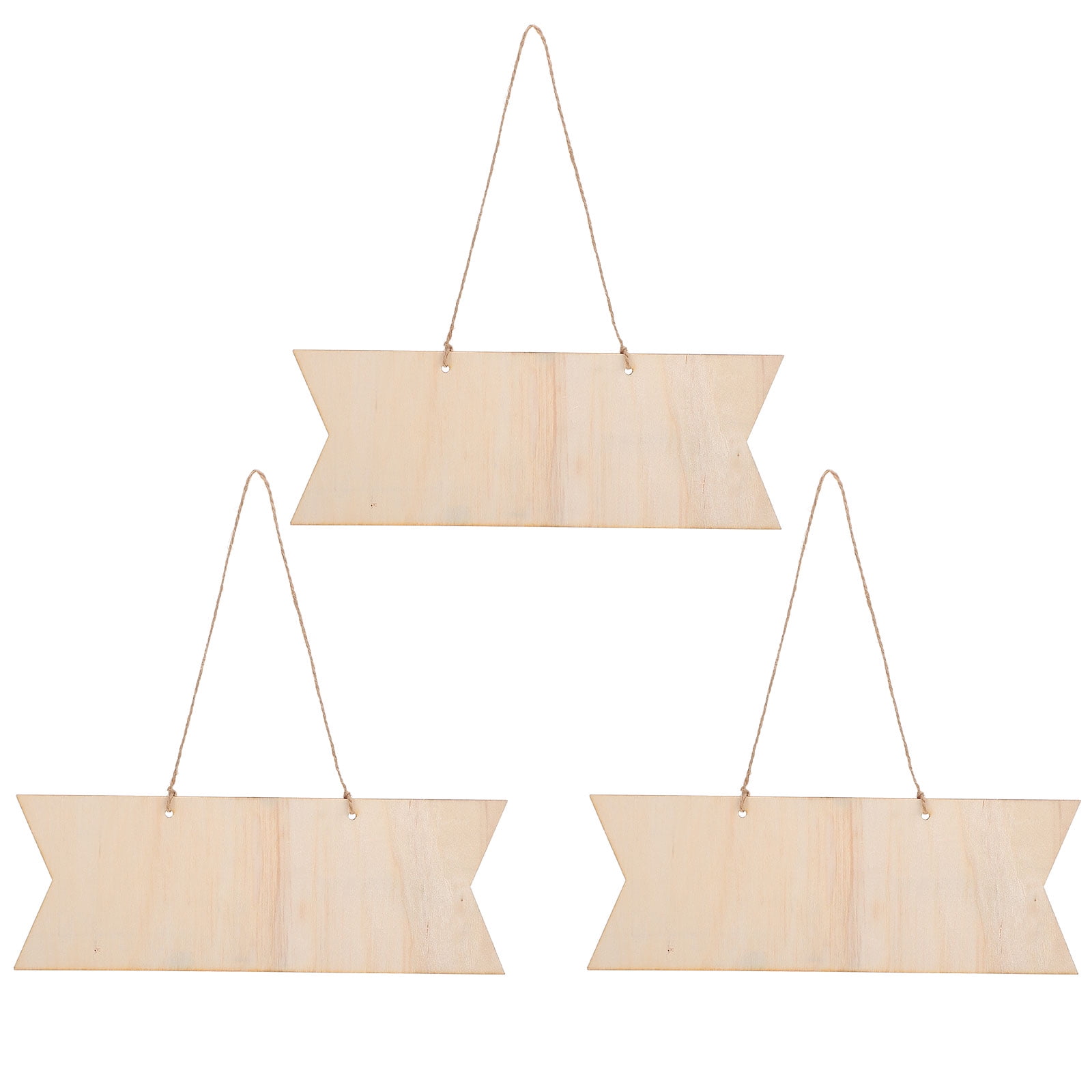 3 Pcs Unfinished Hanging Wooden Signs Blank Plaque Hanging Wood Hanging ...