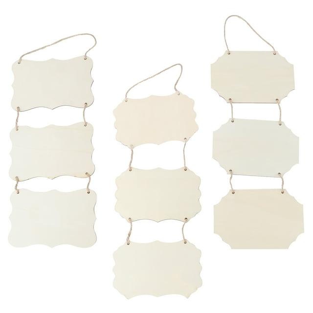 3 Pcs Unfinished Wood Plaque Hanging Blank Sign Frame Board Signs ...