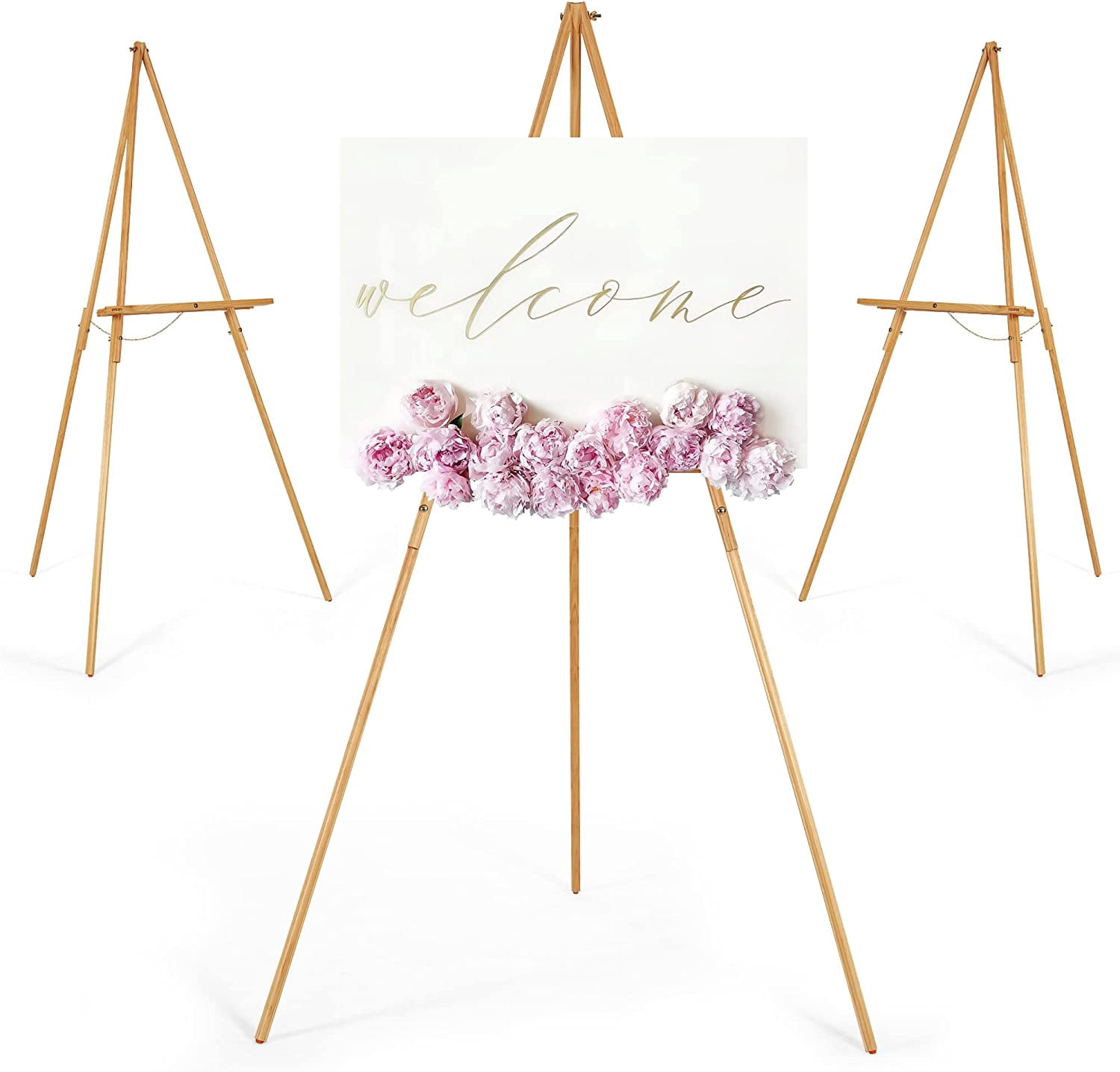 3 Pcs Upgraded 63" Wooden Easel Stand for Sign, Tripod Easel for ...