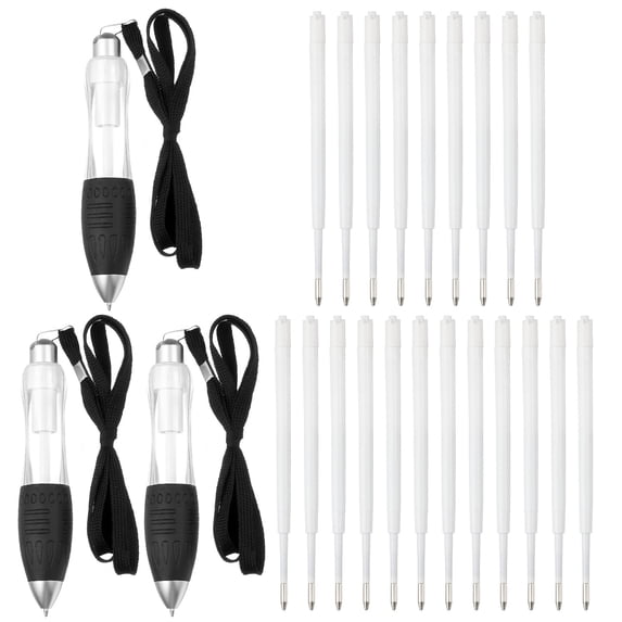 3 Pcs Uxcell Big Fat Pens, Clear Heavy Weighted Ballpoint Pen ...