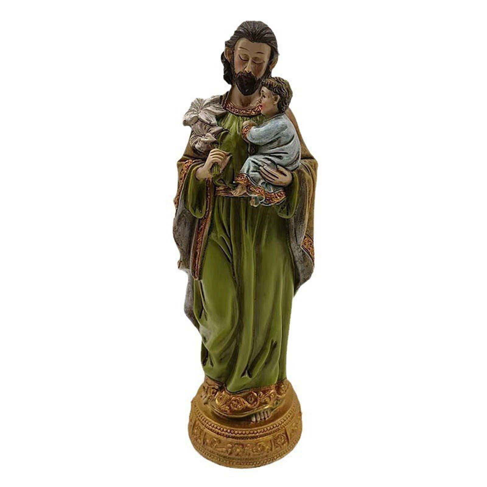 3 Pcs Vintage Saint Joseph Resin Statue - Hand Painted Religious ...