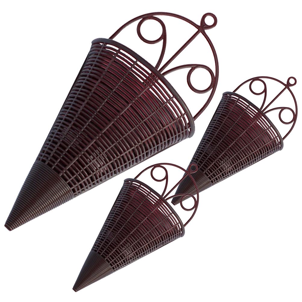 3 Pcs Wall Basket Hanging Woven Planter Cone Baskets Shape - Walmart.com