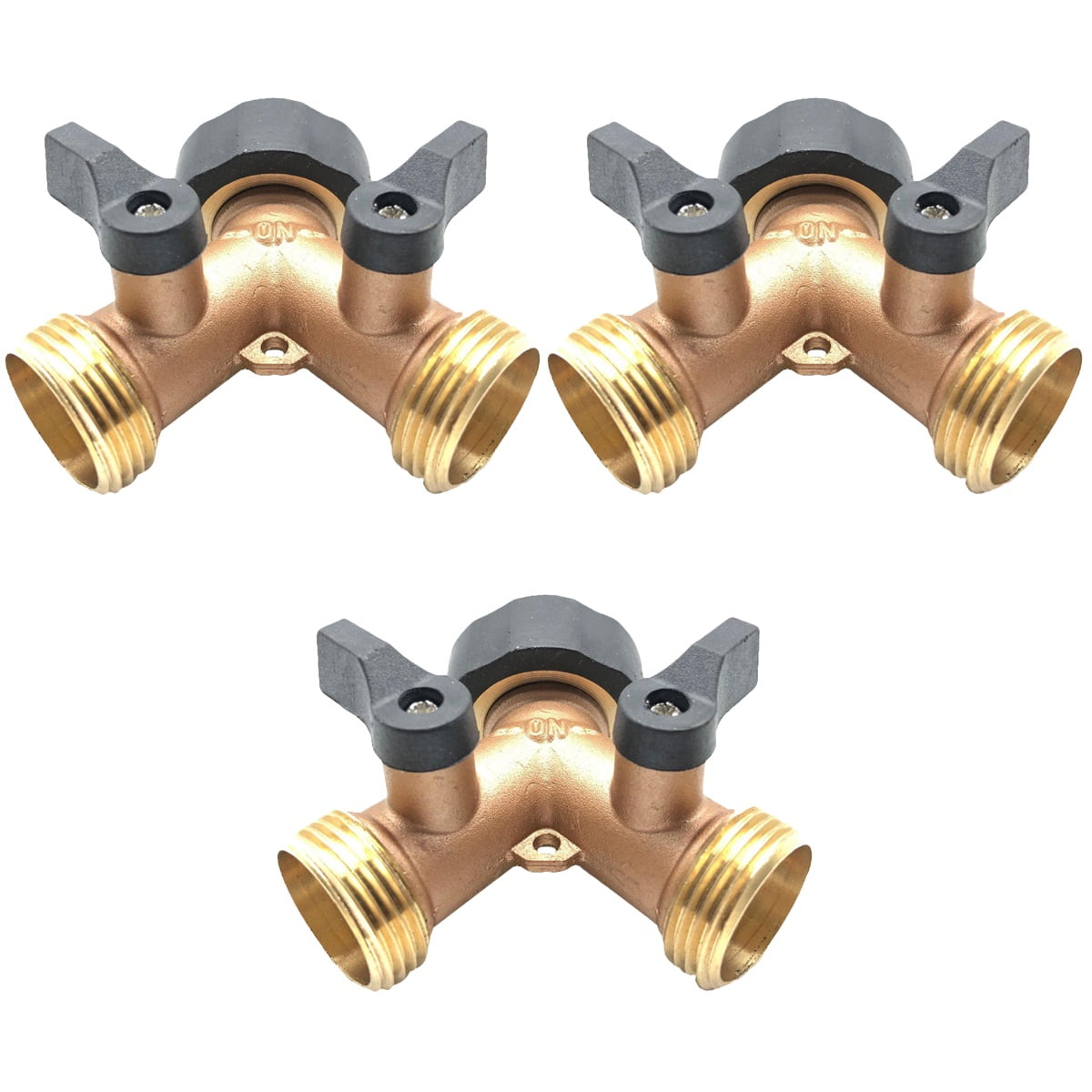 3 Pcs Water Pipe Three-way Diverter Garden Hose Shut off Valve Tap ...