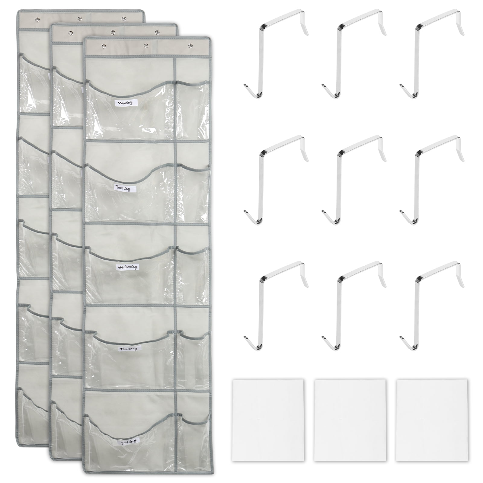 3 Pcs Weekly Clothes Organizer 5 Layers Transparent Days of Week ...