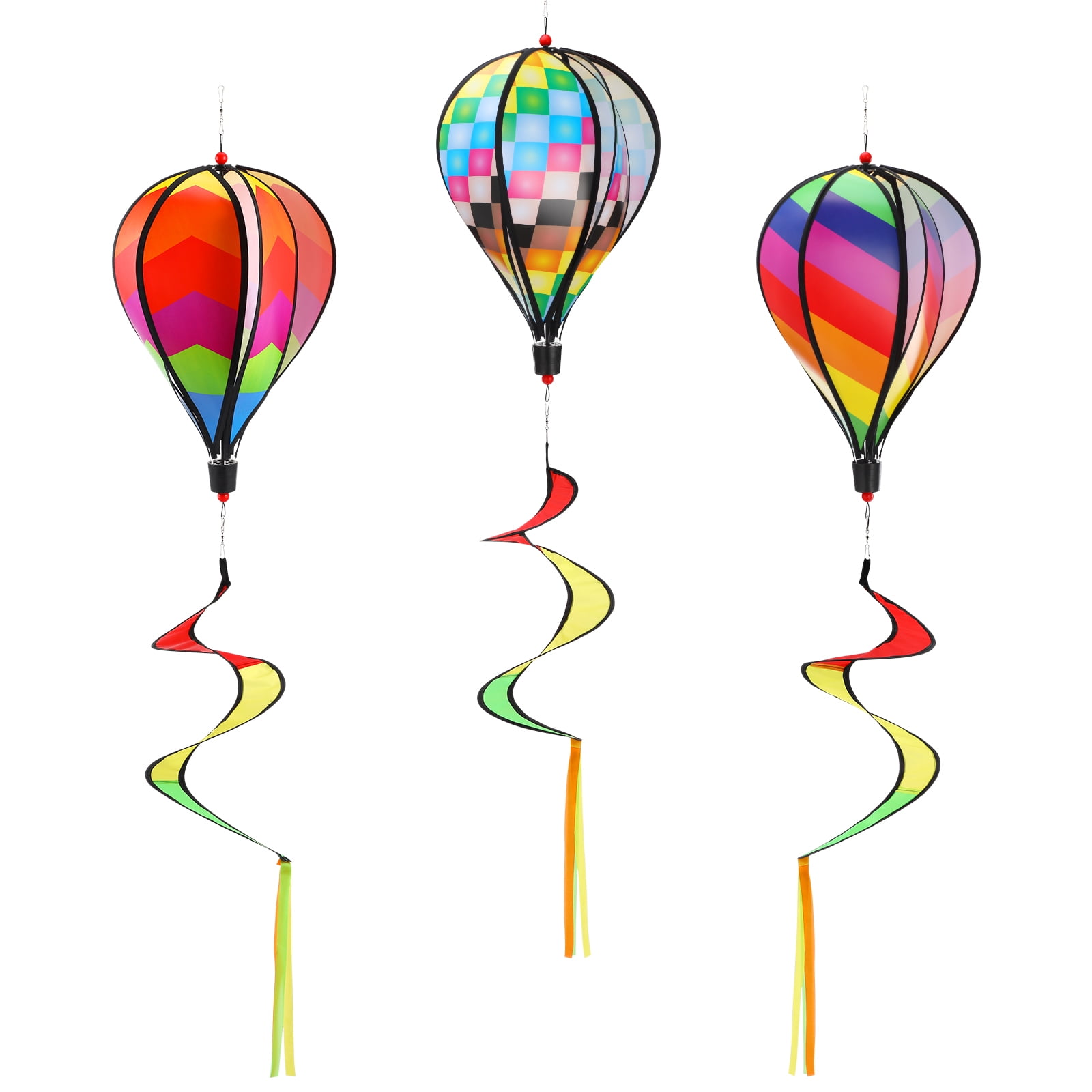 3 Pcs Weird Removable Rainbow Pinwheel Outdoor Decor Hot Air Balloon ...