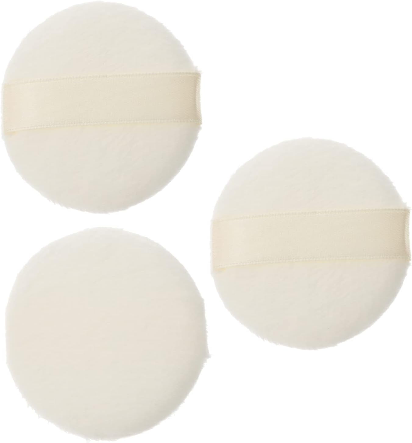 3 Pcs White Makeup Round Cotton Pads Blush Ribbon Cosmetic Powder Pad ...