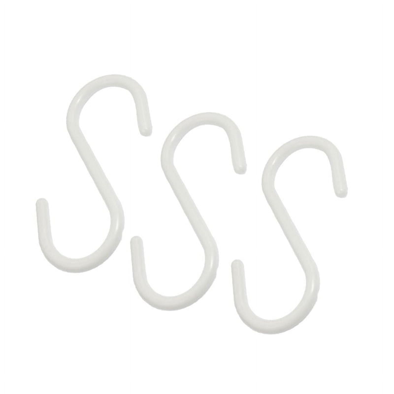 3 Pcs White Plastic S Shaped Hanging Hooks Scarf Apparel Hangers ...