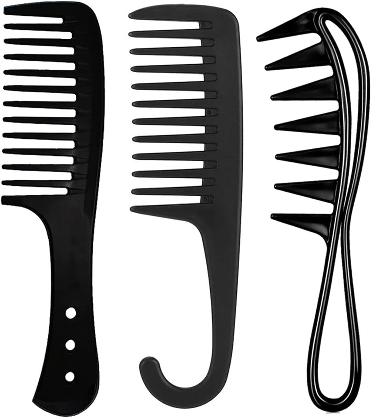 3 Pcs Wide Tooth Comb for Curls，wide Tooth Comb，Especially Designed For ...