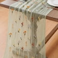 3 Pcs Wildflower Table Runner Embroidery Tulle Spring Summer Table ...