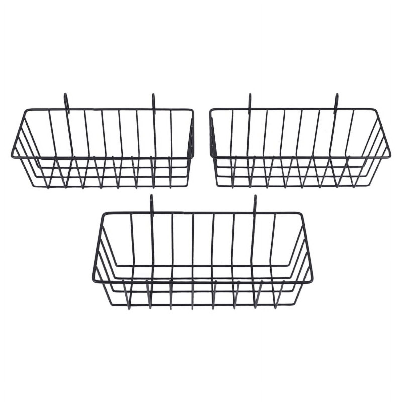 3 Pcs Wire Baskets,Wall Grid Panel Hanging Basket,Wall Storage and ...