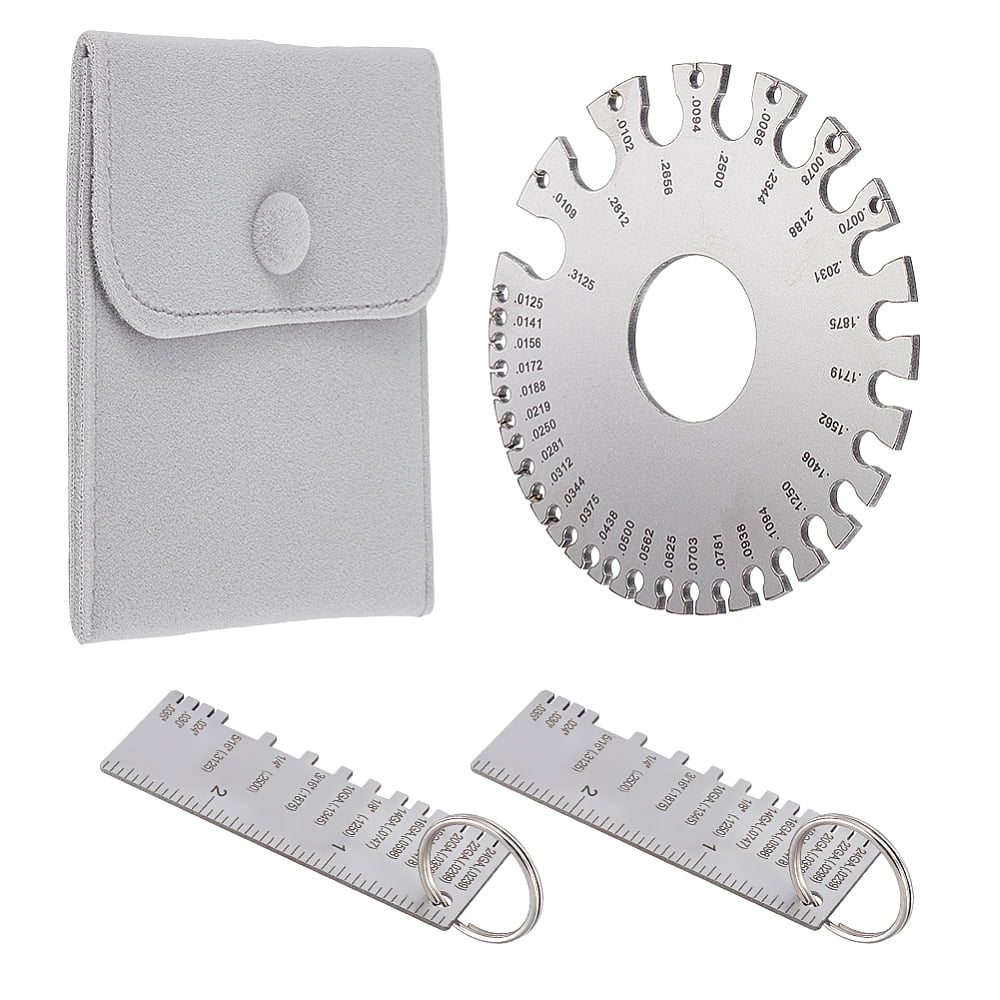 3 Pcs Wire Gauge Measuring Tool Stainless Steel Metal Sheet Thickness ...