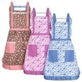 3 Pcs Women Floral Aprons with Pocket Soft Kitchen Chef Aprons for ...
