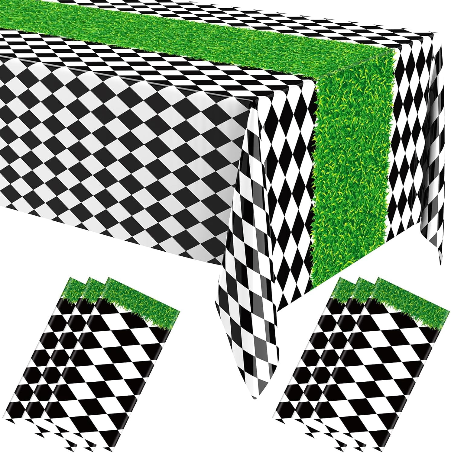 3 Pcs Wonderland Tablecloth Summer Checkered Tablecloth Wonderland ...