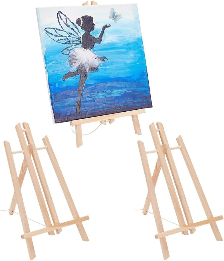 3 Pcs Wood Easels 15 Inch Easel Stand Foldable Wood Easel Tabletop ...