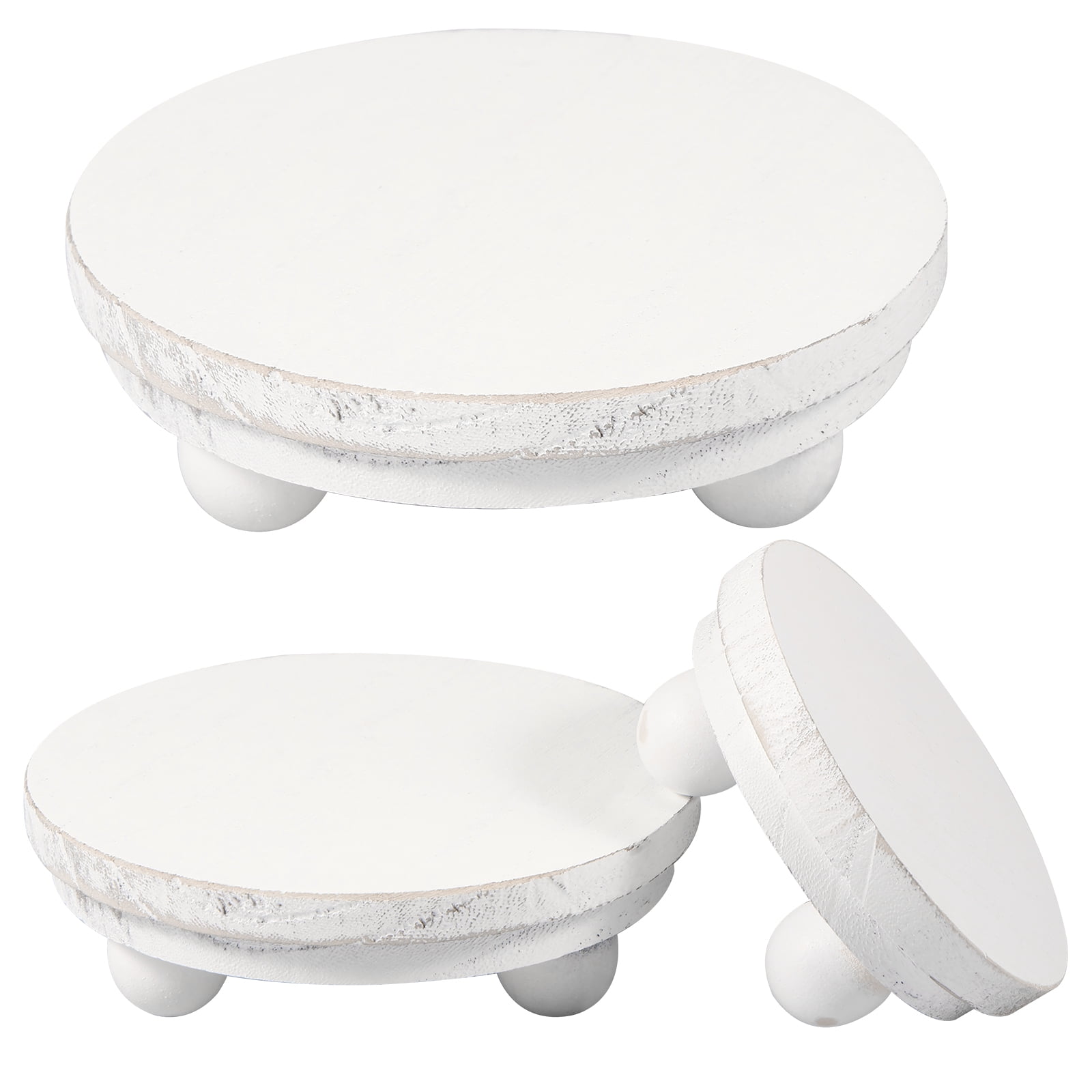 3 Pcs Wood Plant Stand Indoor Outdoor, Round Wood Riser for Decor 3/4/5 ...