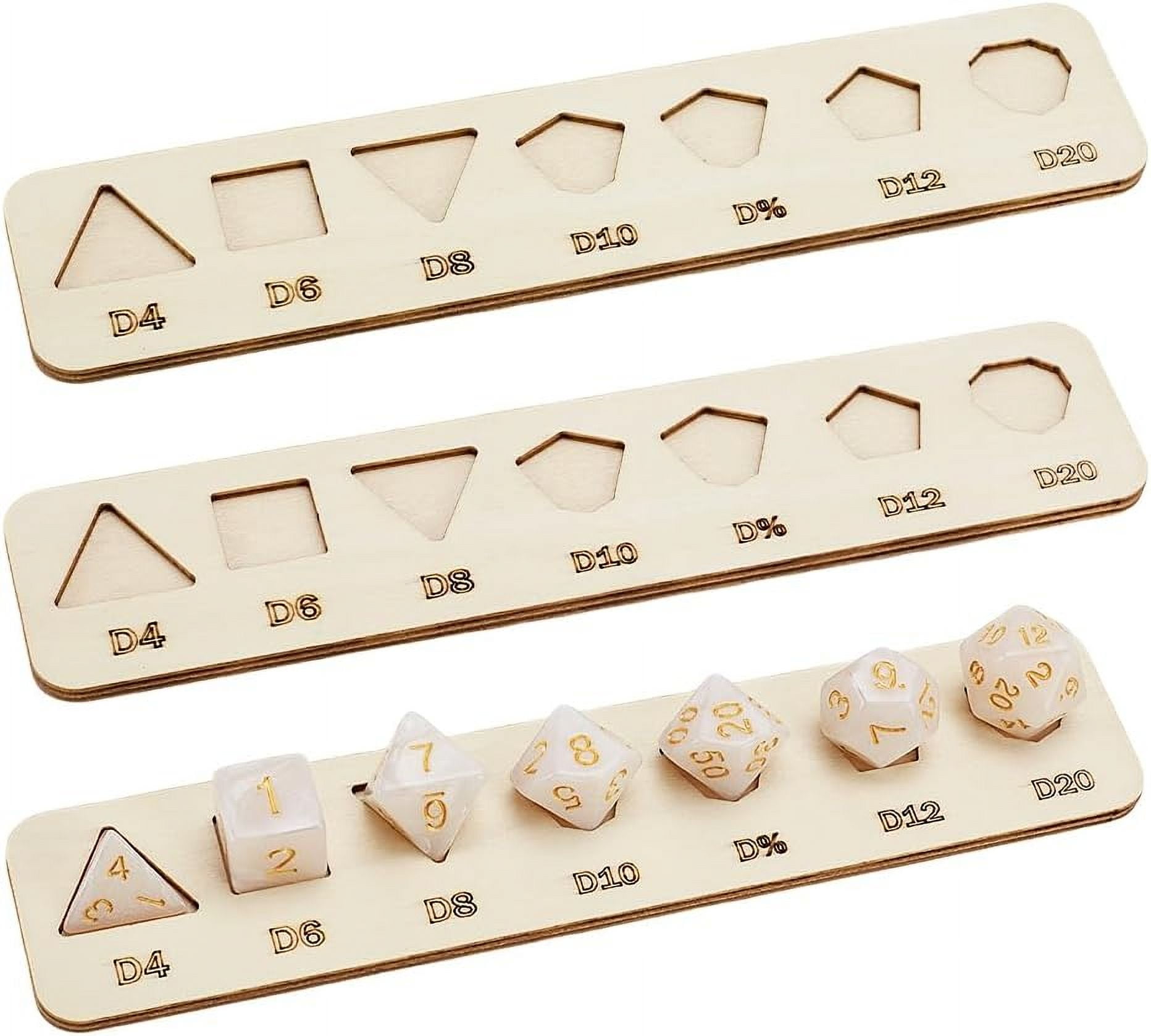 3 Pcs Wooden Dice Tray Polyhedral Dice Display Tray Antique White Dice ...