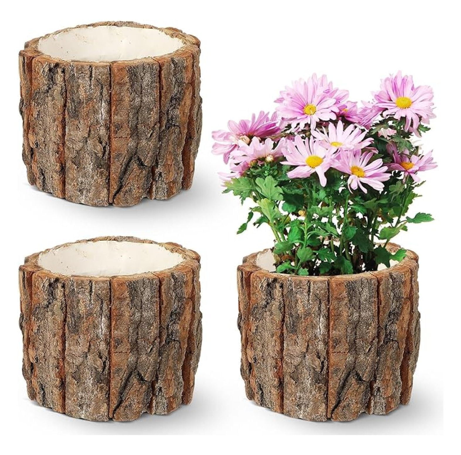 3 Pcs Wooden Flower Pot Bucket Planter Rustic Flower Planter Plant Vase ...