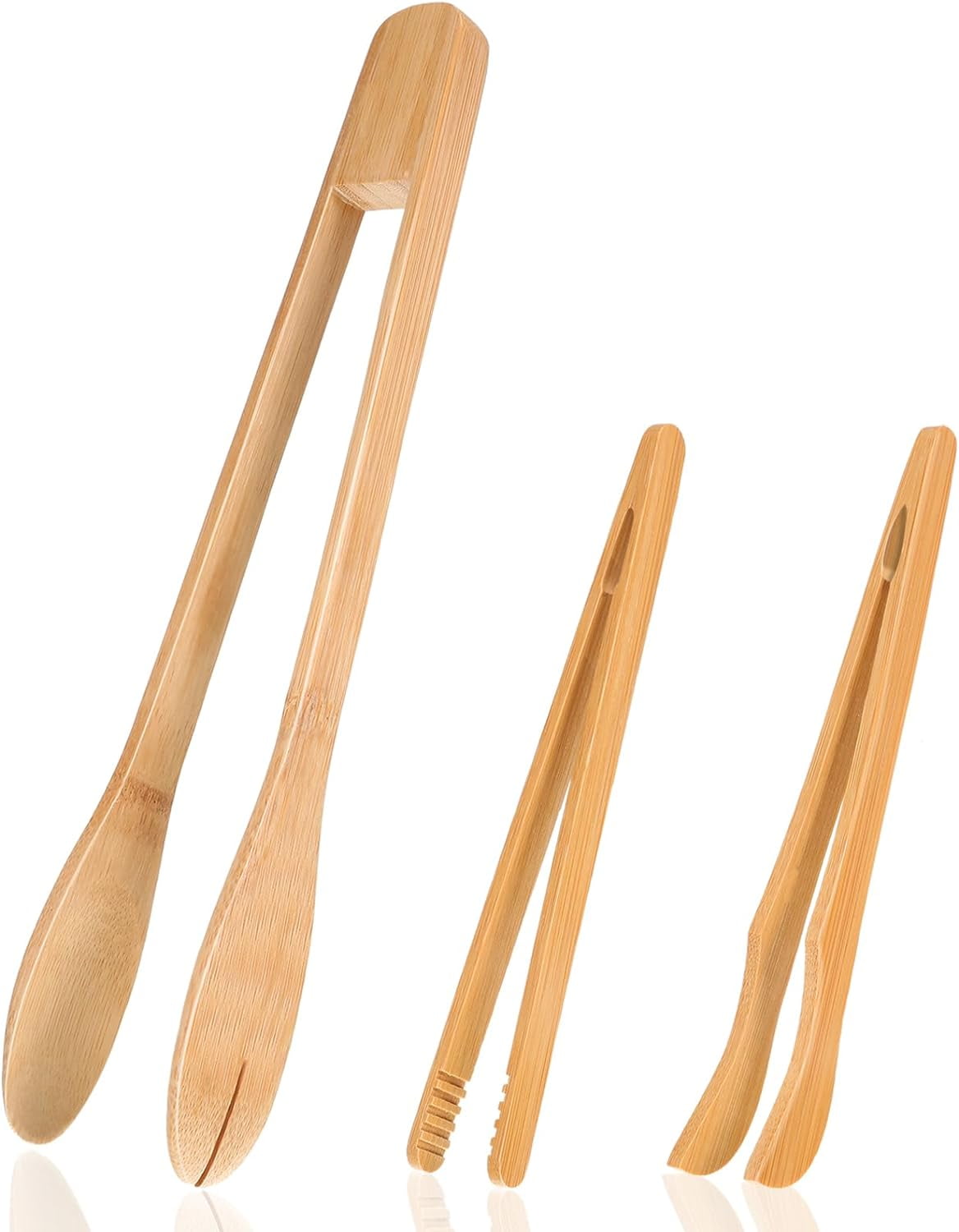 3 Pcs Wooden Kitchen Tongs Long Bamboo Kitchen Bamboo Toaster Cooking ...