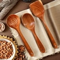3 Pcs Wooden Kitchen Utensil Set with Spoon and Spatula Ladle Non-Stick ...