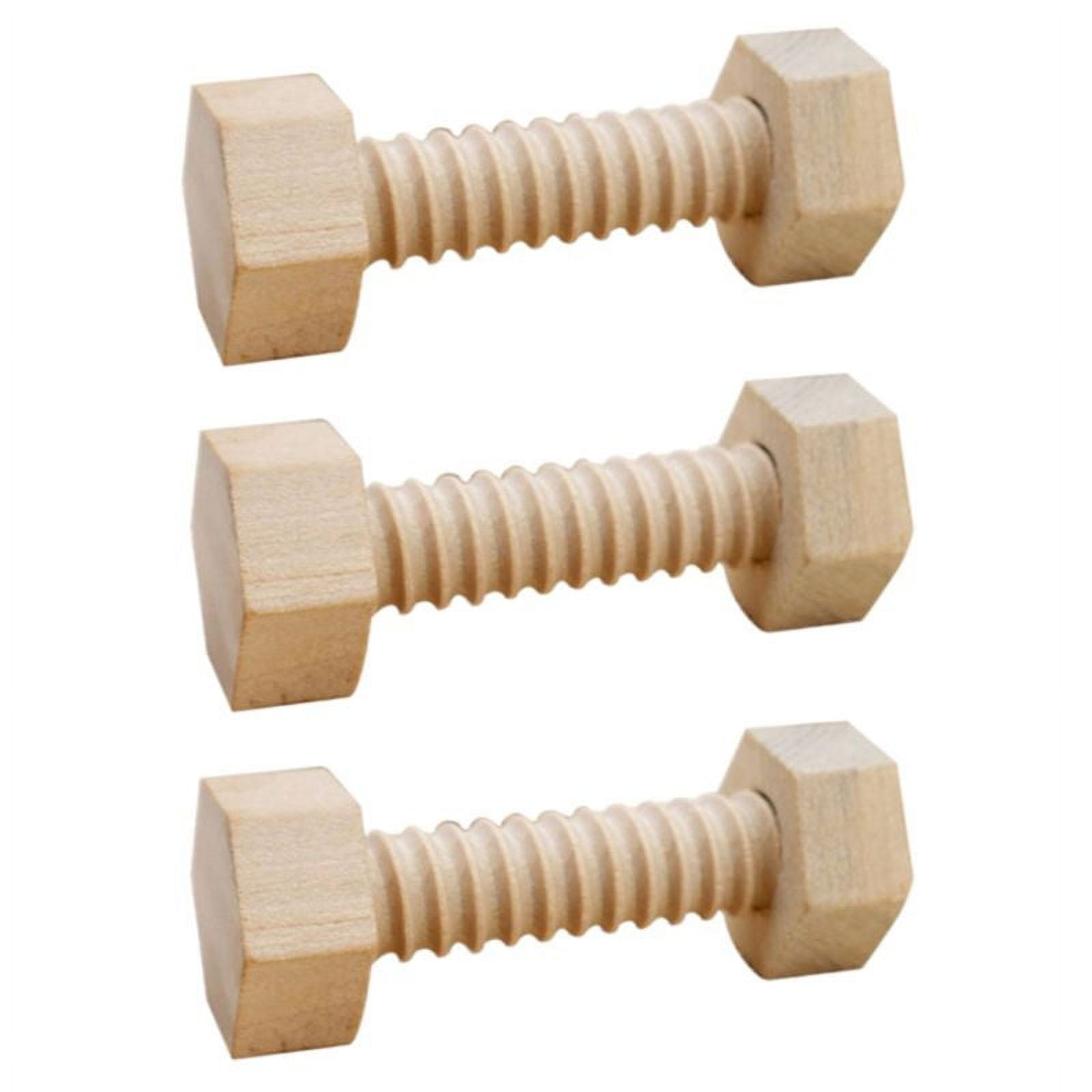 3 Pcs Wooden Screw Nut Building Assembling Blocks Hands-on Teaching Aid ...