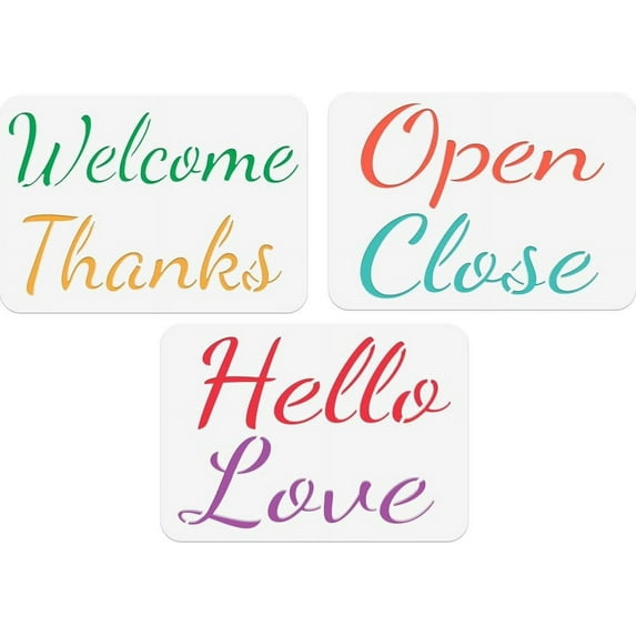 3 Pcs Words Painting Stencils 11.69x8.27 Inch Reusable Craft Stencils ...