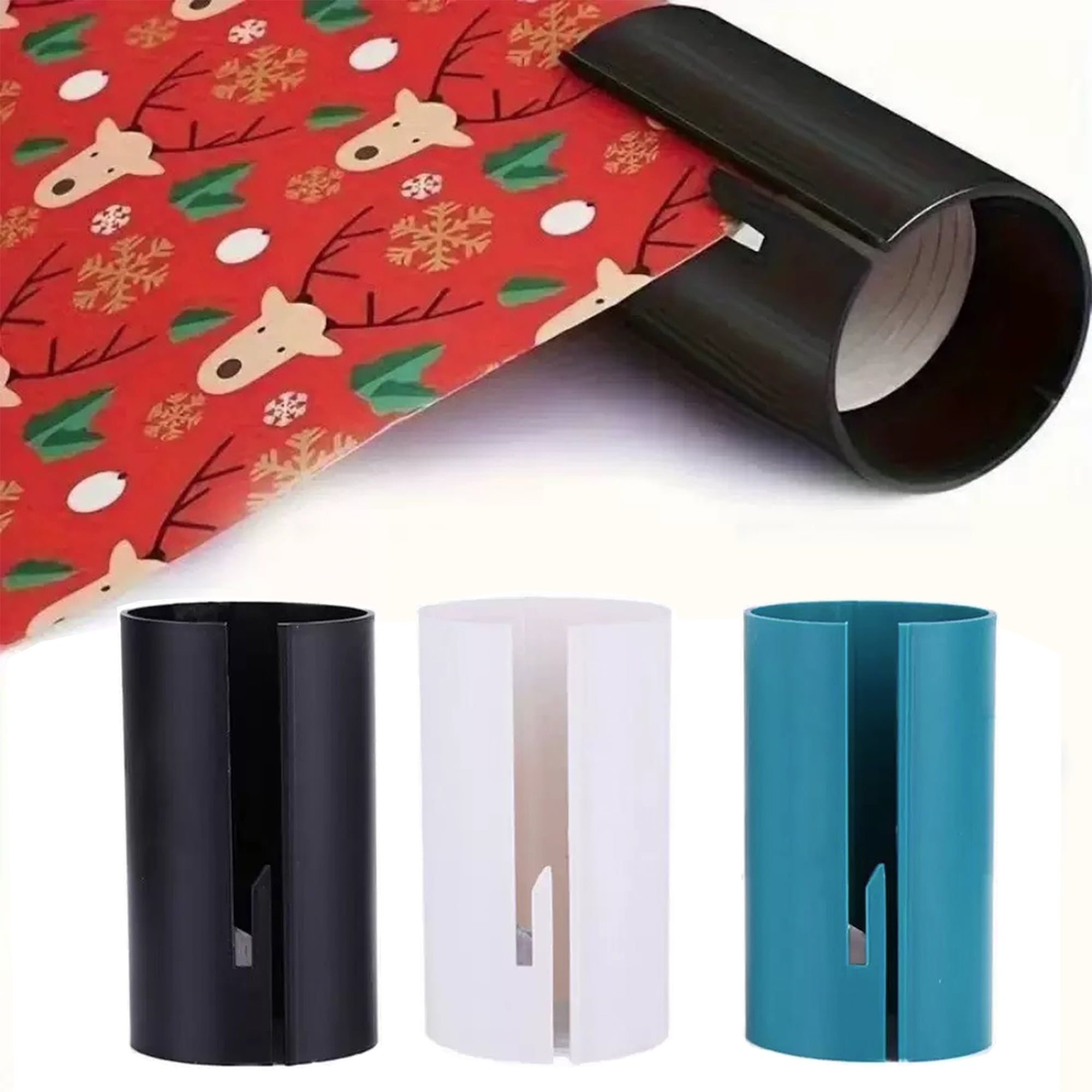3 Pcs Wrapping Paper Cutter Set – Black, White & Green Gift Wrap Cutter ...