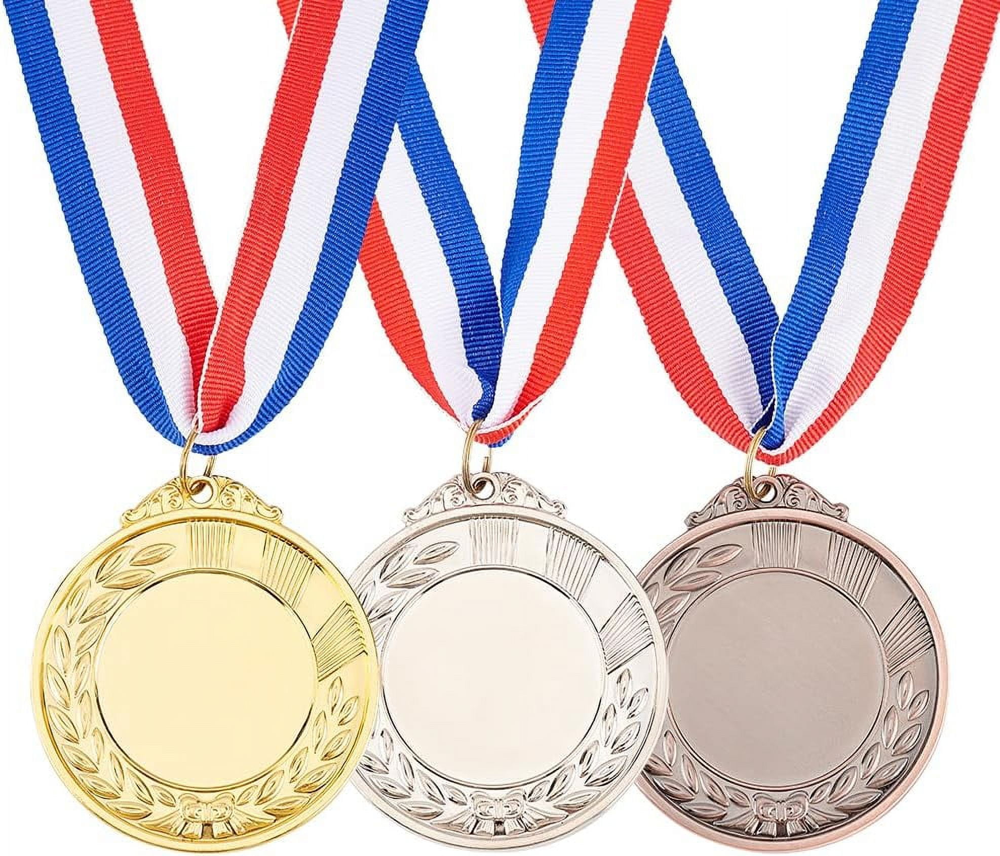 3 Pcs Zinc Alloy Blank Medal 1.57inch Inner Diameter Flat Round Golden ...