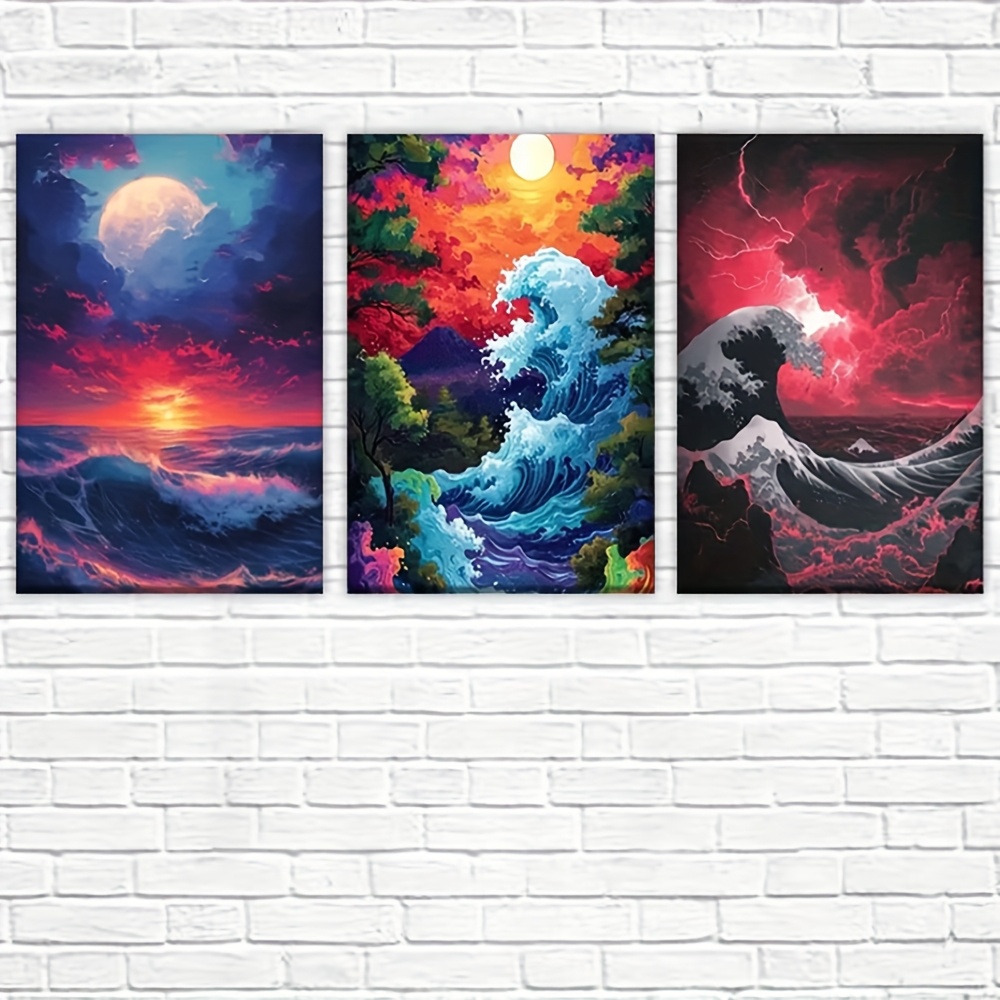 3 Pcs/set, Canvas Painting-Frameless, Tropical Ocean Art, Artist ...
