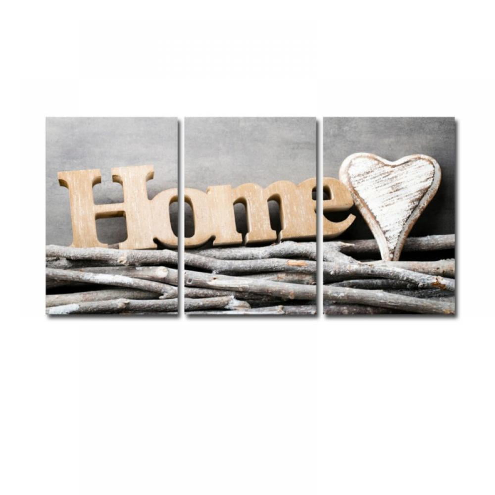 3 Pcs/set Letter Canvas Painting Love HOME Wall Art Print Pictures for ...