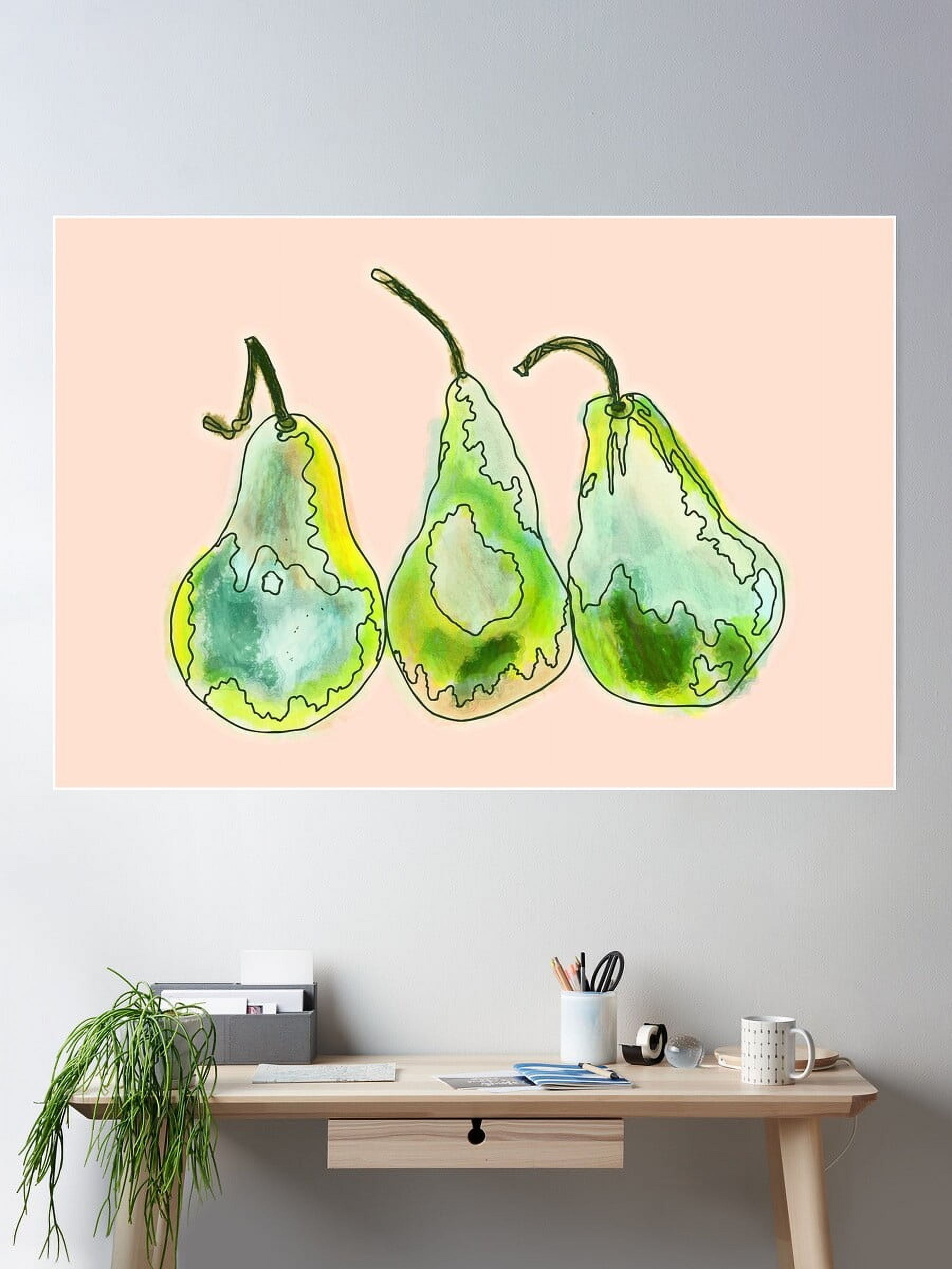 3 Pears Poster Wall Art, Modern Wall Decor For Living Room Bedroom ...