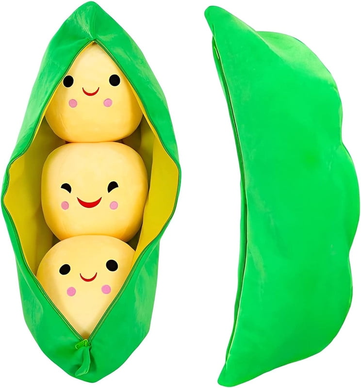 3 Peas In A Pod Plush - Pea Pod Plush Pillow 25cm Pod Stuffed Plush ...