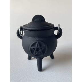 Triple Moon Cast Iron Cauldron With Lid and Handle, Witches Cauldron ...