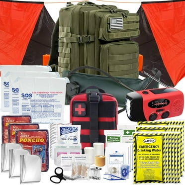 Premium 2 Person 72 Hour Survival Bug Out Bag Backpack with First Aid Kit and Survival Kit ...