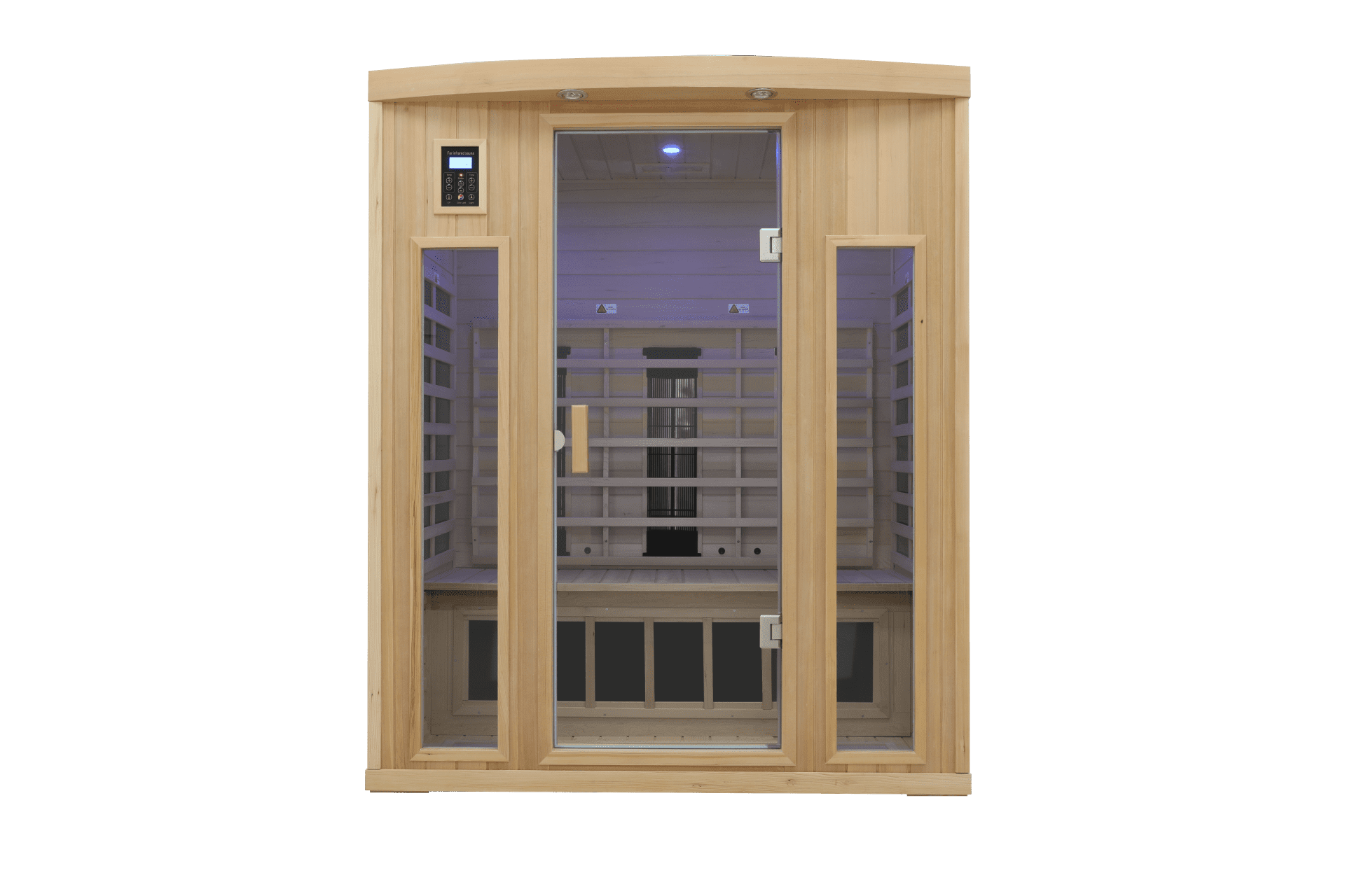 3-Person Eastern Hemlock Wood Sauna with Low EMF Far Infrared Heating ...