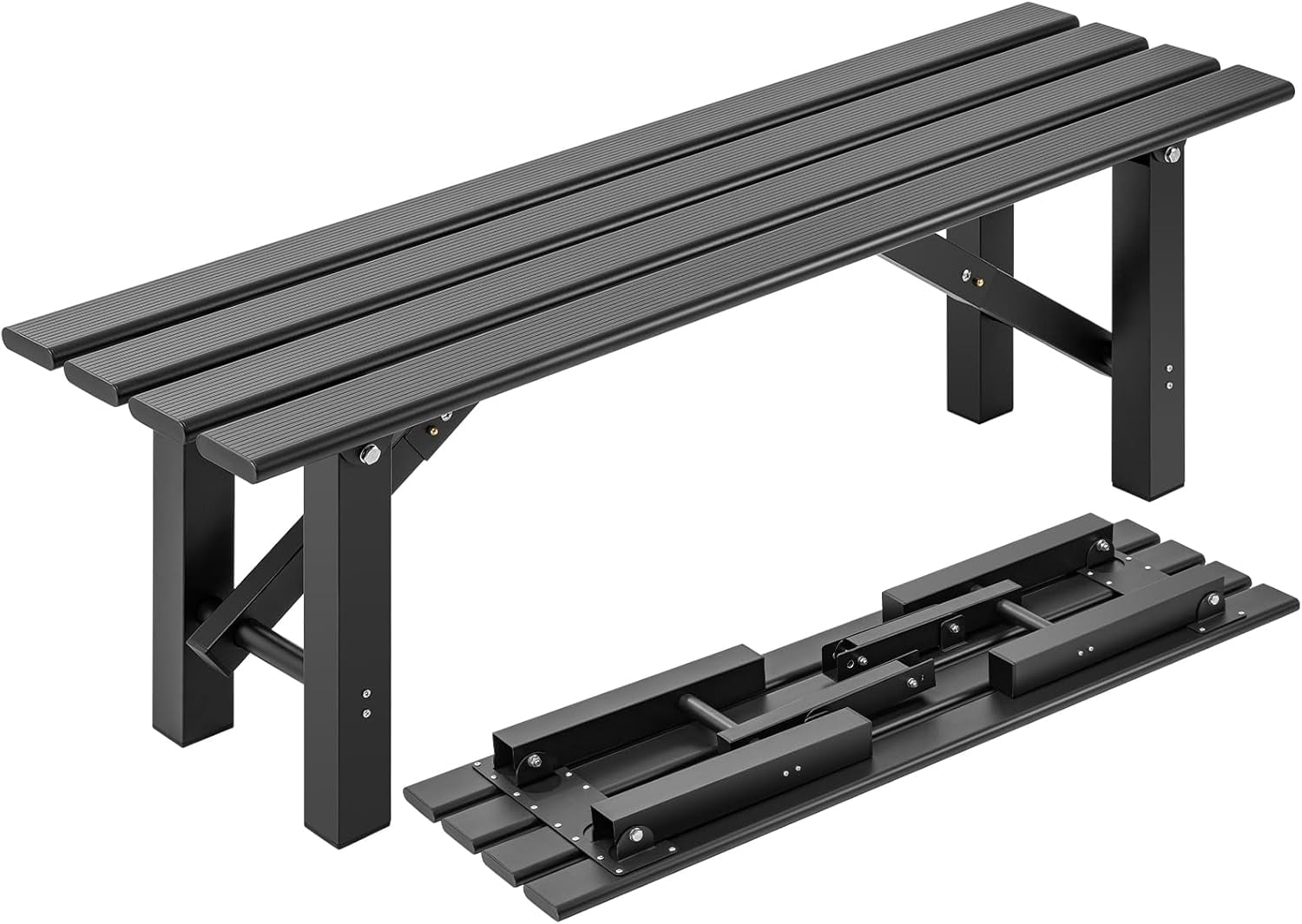 3-Person Instant Folding Bench, 330 LBS Capacity Lightweight Aluminum ...