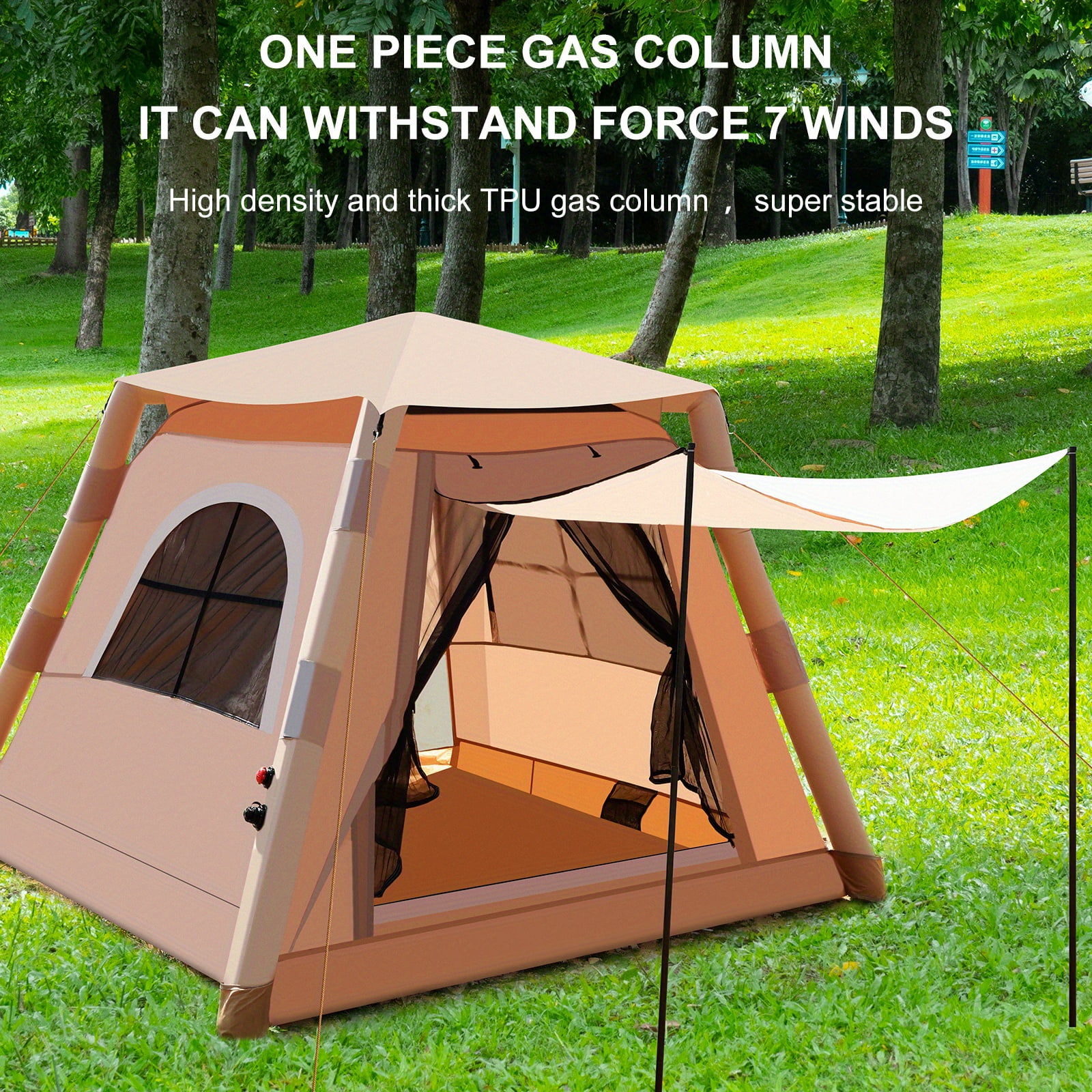3-Person Pop-Up Camping Tent - Waterproof & Durable, Instant Setup (PE ...