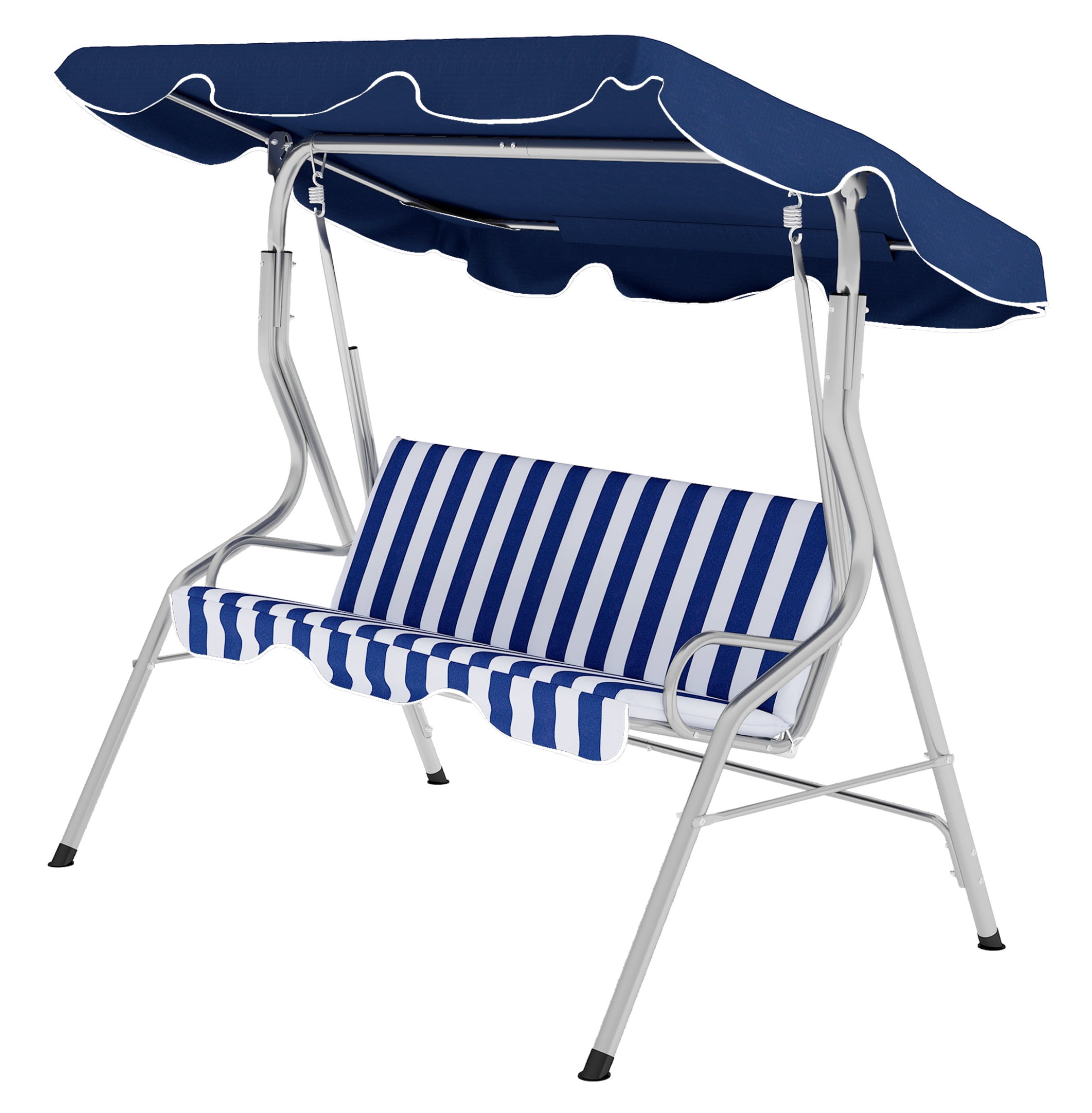 3-Person Porch Swing with Canopy, Patio Swing Chair, Outdoor Swing ...