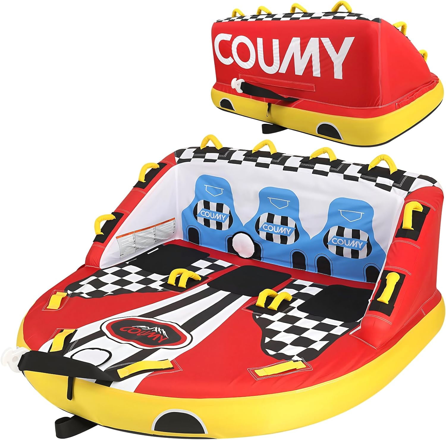 3 Person Towable Tubes for Boating,Pull Behind Tube Inflatable Towable ...