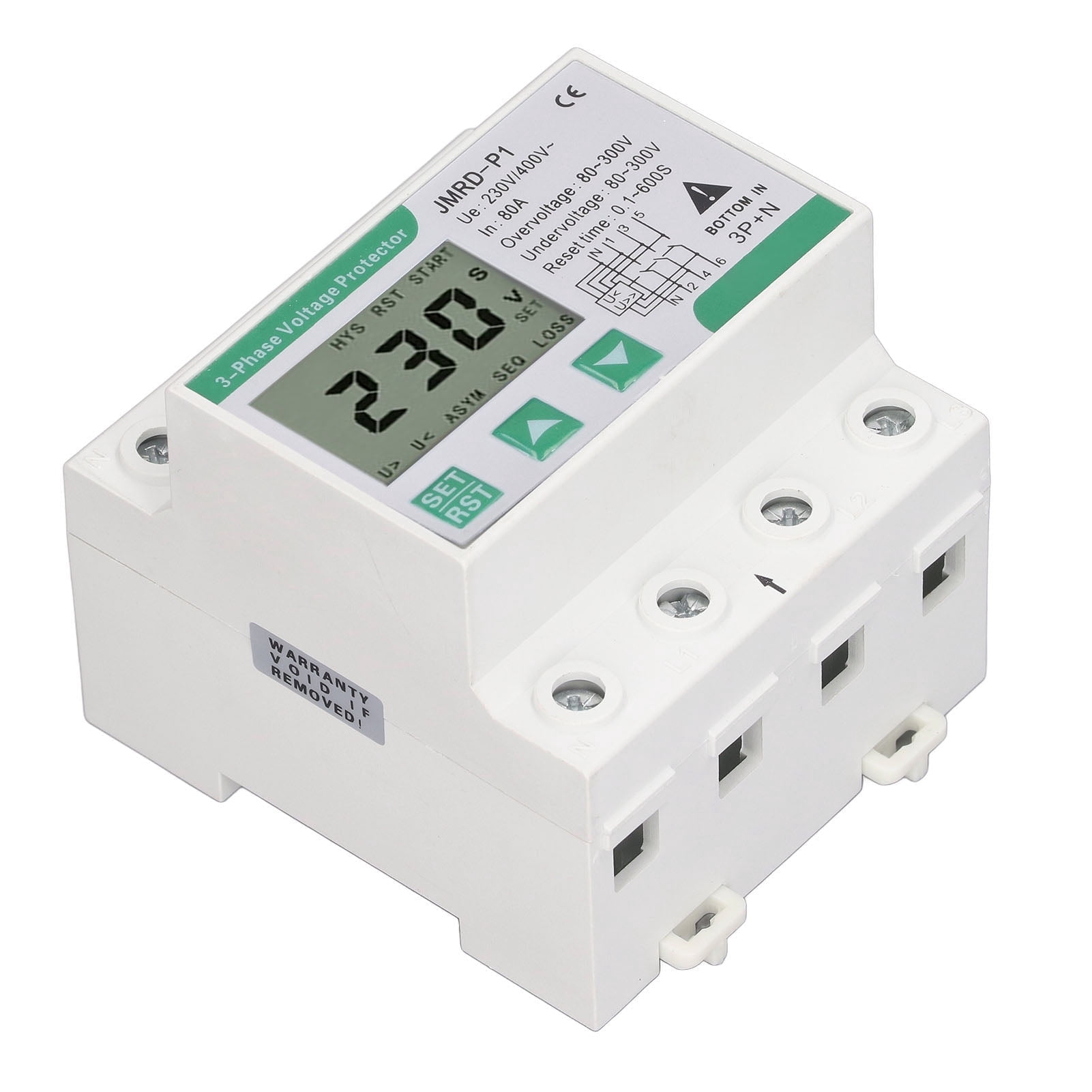 3 Phase 4 Wire Voltage Protector Self Recovery Over Under Voltage ...