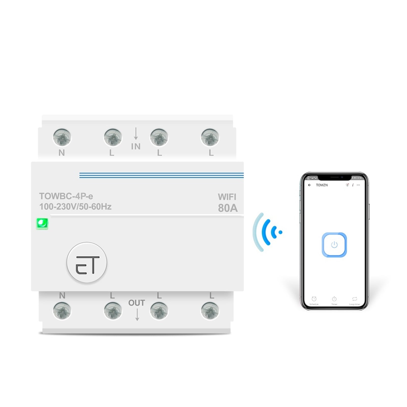 3 Phase 80A Din Rail WIFI Circuit Breaker Smart Switch Remote Control ...