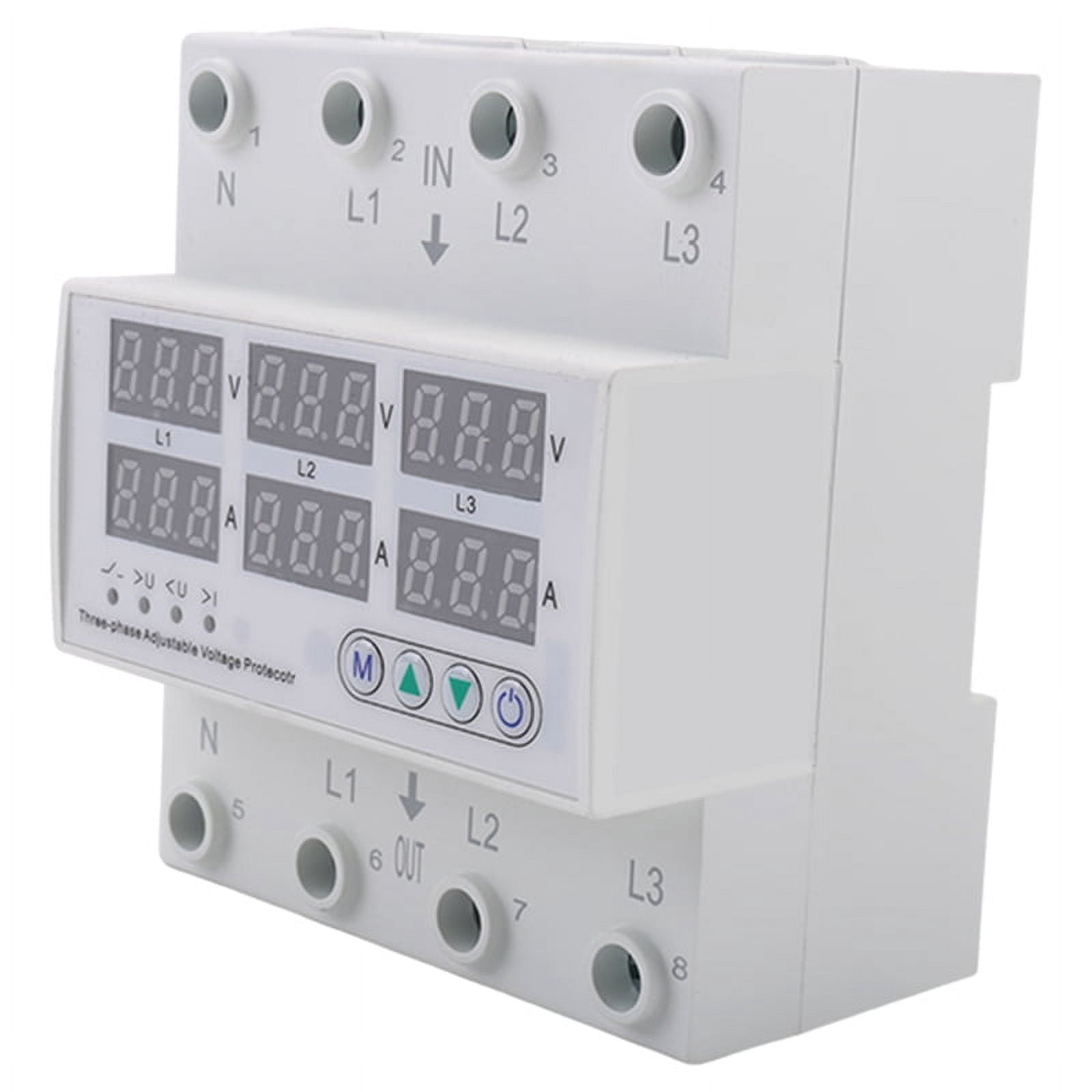 3 Phase Adjustable over and Under Voltage Protector Voltmeter Ammeter ...