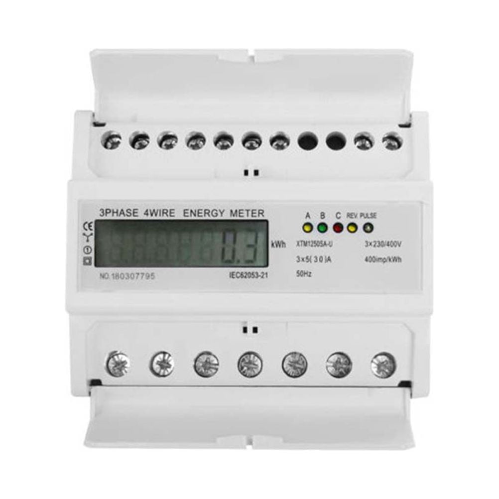 3 Phase Current Meter Rail Energy Meter High Precision Energy Meter LCD ...