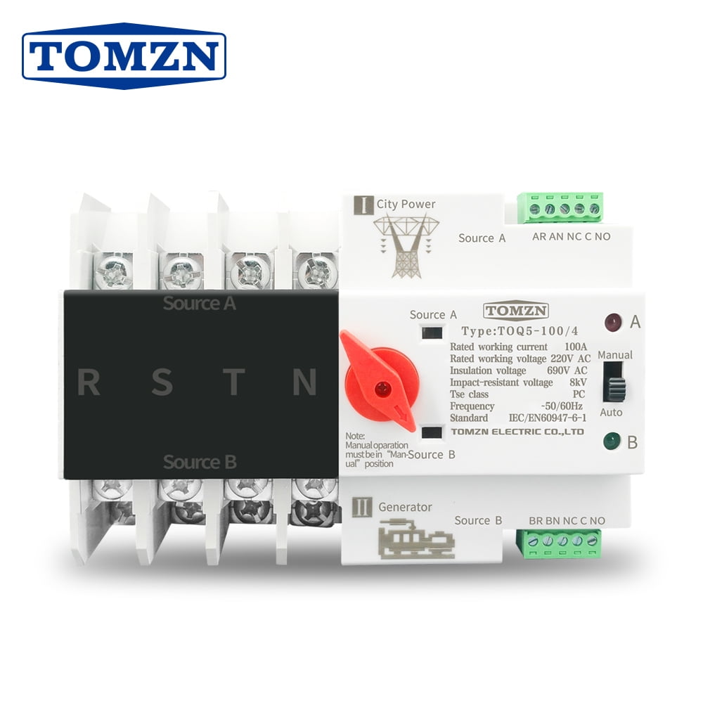 3 Phase Din Rail ATS Dual Power Automatic Transfer Switch Electrical ...