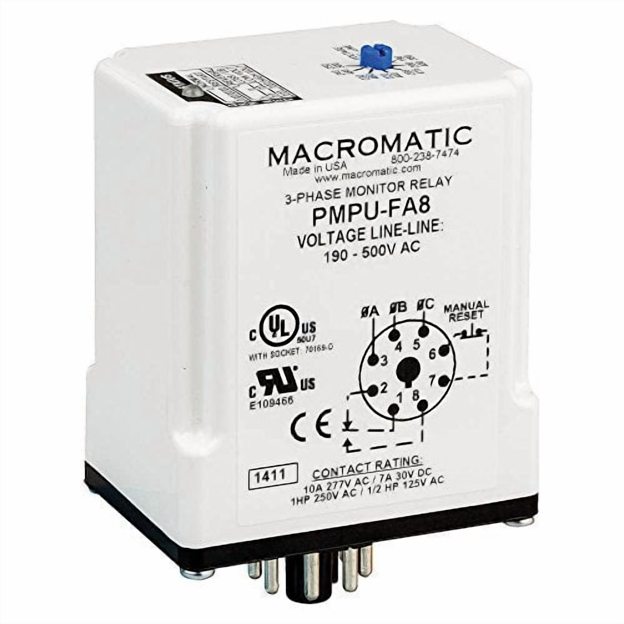3 Phase Monitor Relay, Spdt, 500Vac, 8 Pin$$Electrical - Walmart.com