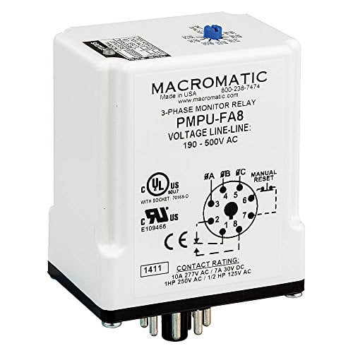3 Phase Monitor Relay, Spdt, 500Vac, 8 Pin - Walmart.com