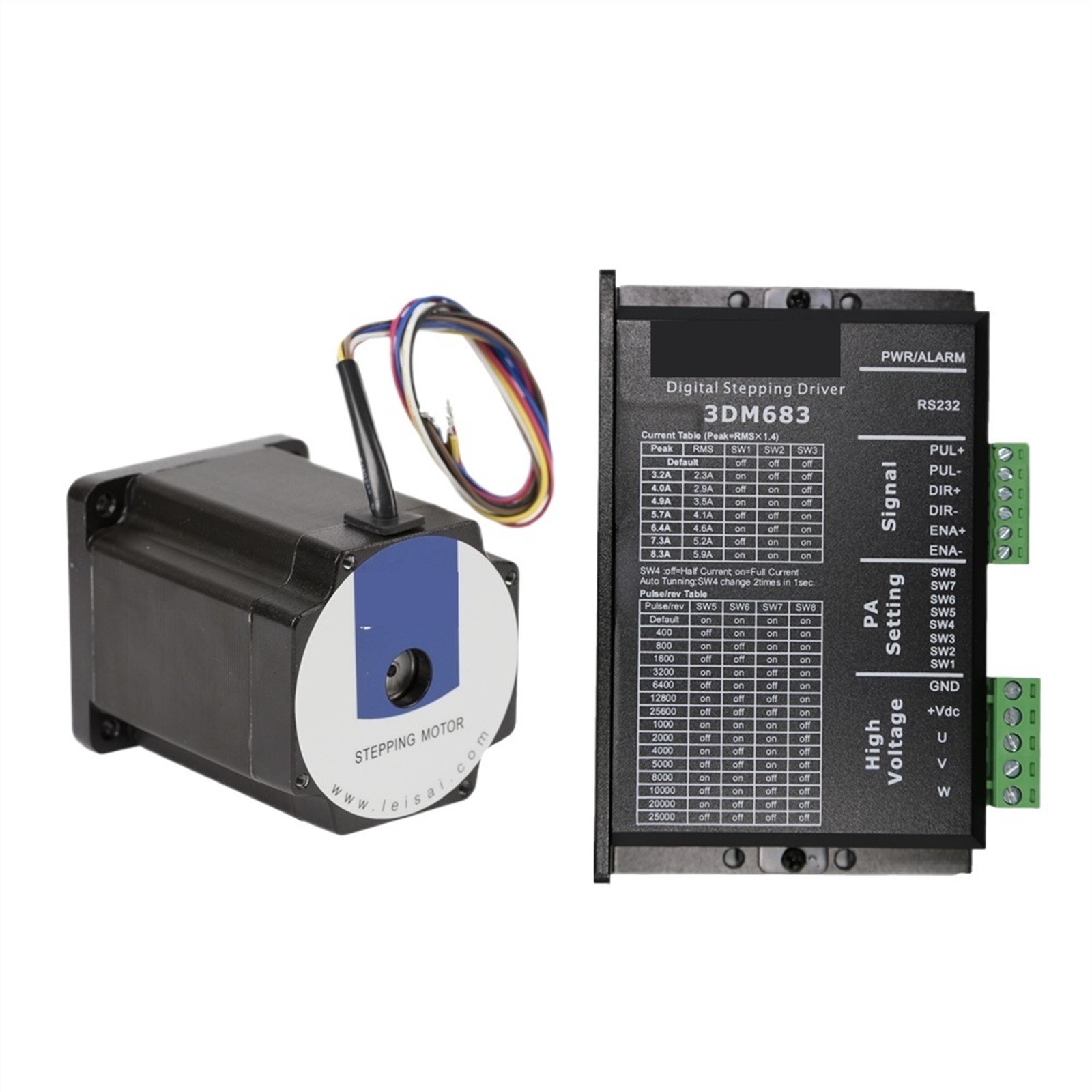 3-Phase Nema34 Stepper Motor 4.3N.m 5.0A And 0.5-8.3A 20-60VDC 3DM683 ...