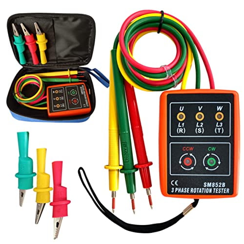 3 Phase Sequence Tester,Phase Rotation Meter Checker 20Hz-400Hz,Phase ...