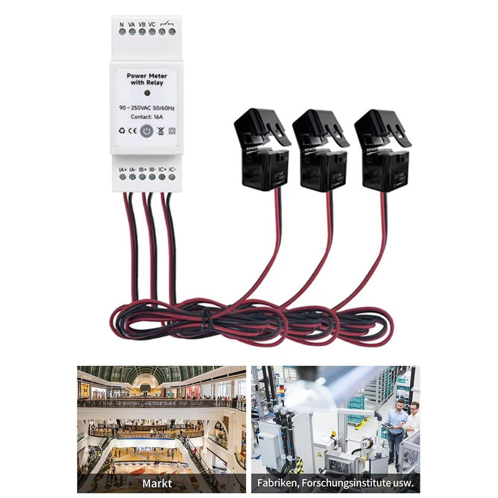 3-Phase Wifi Energy Meter Din Rail Power Monitor Energy Consumption ...
